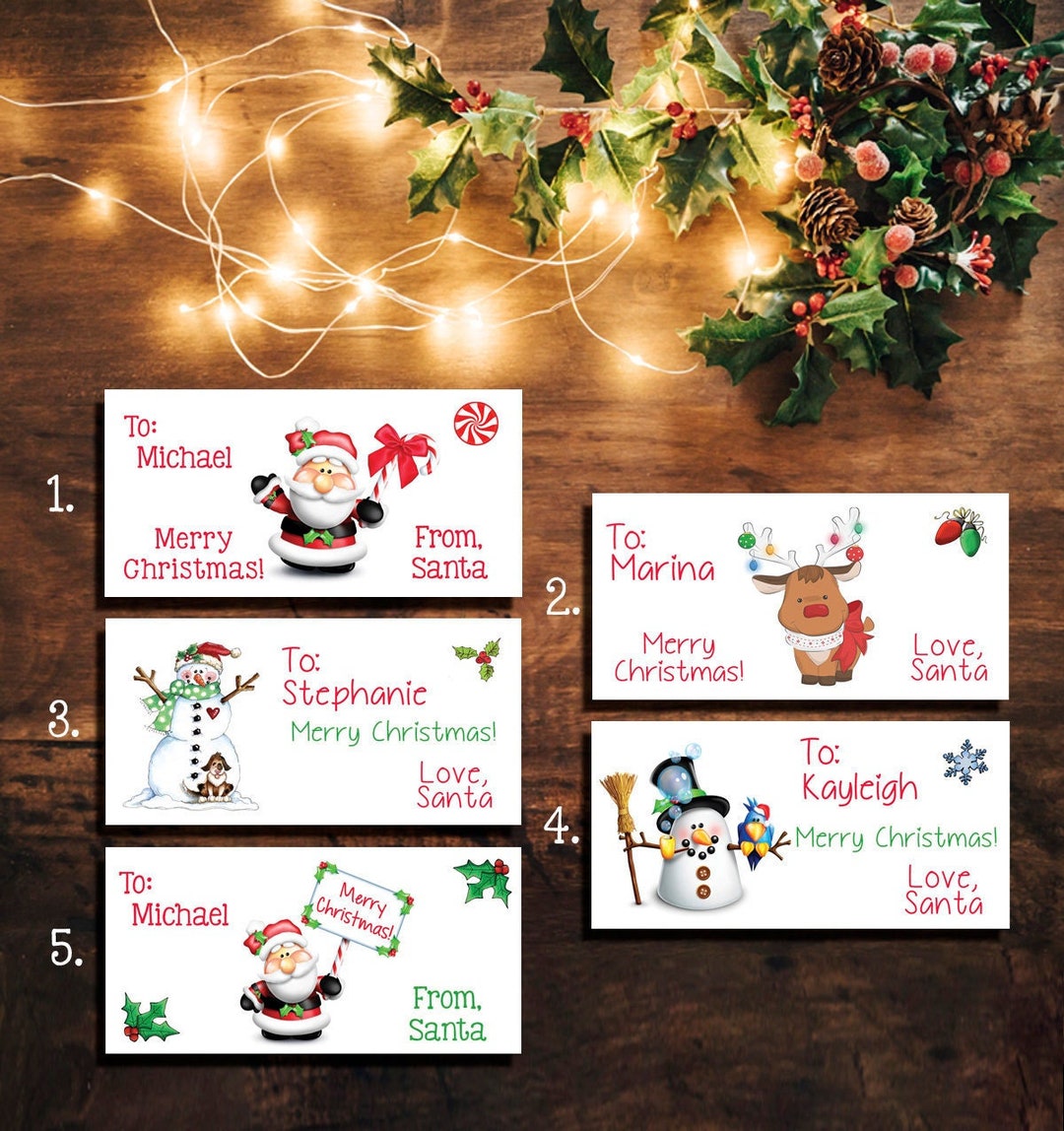 Personalized Santa Gift Labels: Christmas Stickers for Kids - Etsy