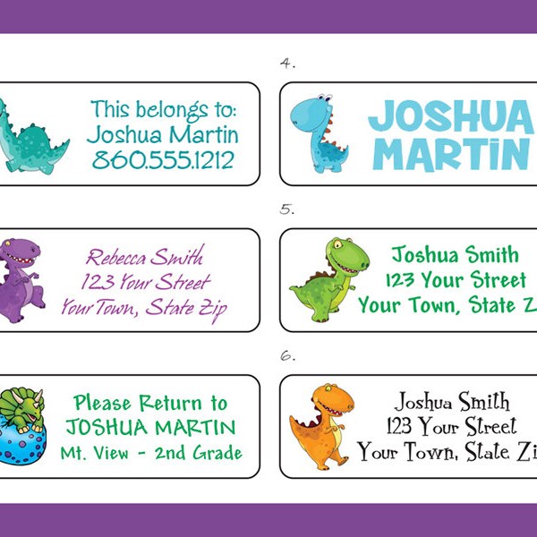 Dinosaur Labels - Etsy