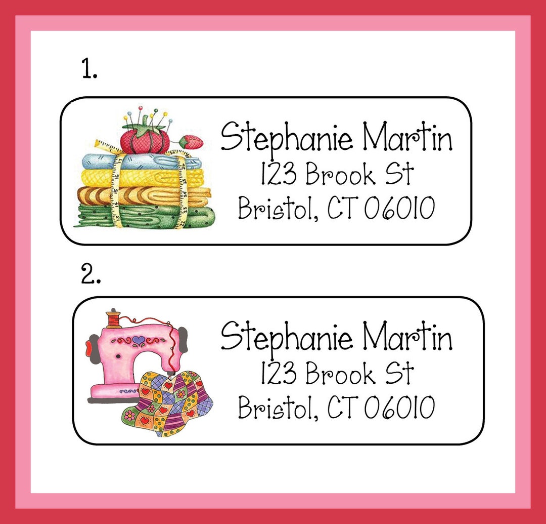 Cute Sewing Personalized Return Address Labels, Sets of 30 Labels ...