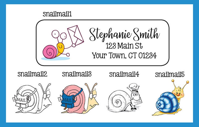 SNAIL MAIL Personalized Address Labels 30 per Sheet Snails - Etsy