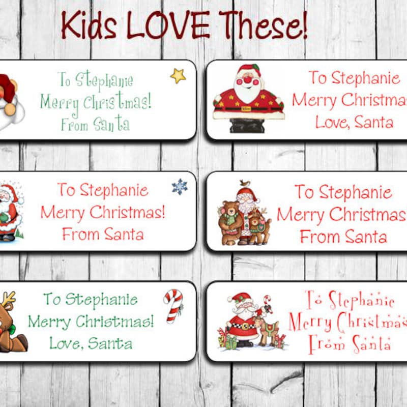 Santa Labels - Etsy
