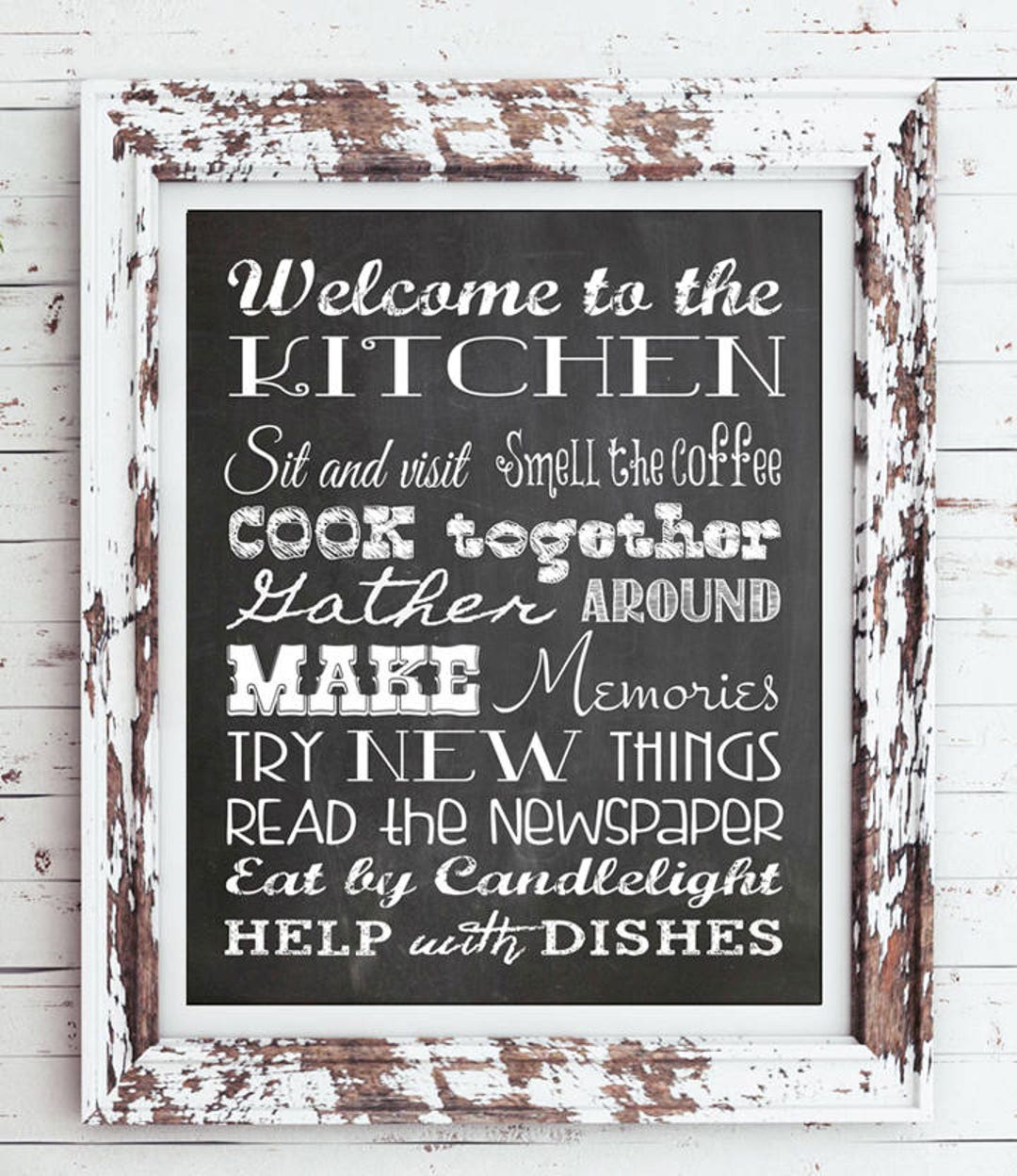 Rustic Looking WELCOME to the KITCHEN Design Wall Decor, Instant ...