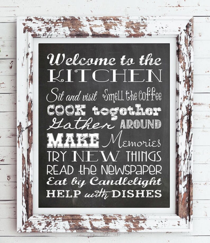 Rustic Looking WELCOME to the KITCHEN Design Wall Decor - Etsy
