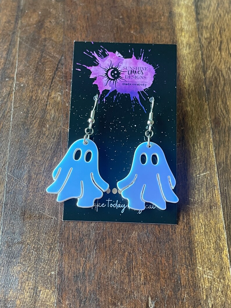 Spooky Scary Prism Iridescent Acrylic Happy Ghost Halloween - Etsy