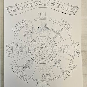 Wheel of the Year - 11x14 - Coloring Poster - Fine Art Giclée ...