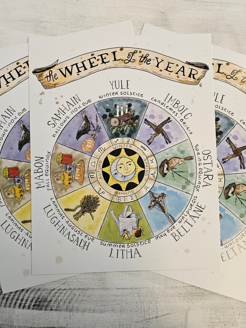 Wheel of the Year - 11x14 - Digital Art - Fine Art Giclée Reproduction ...