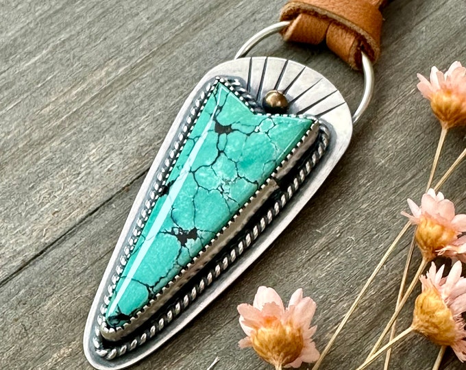 23-076 / Bamboo Mountain Turquoise Arrow Necklace / Natural Stone and ...