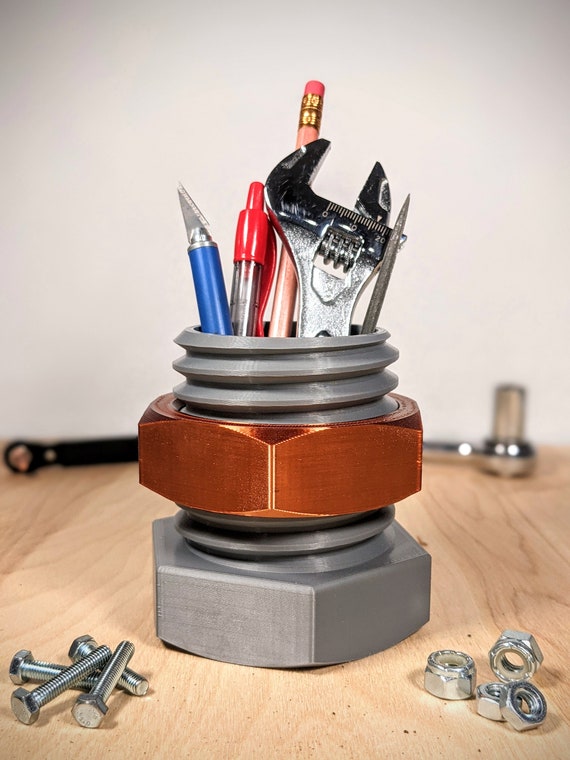 Nut & Bolt Pen Pencil Marker Organizer Movable Bolt | Etsy