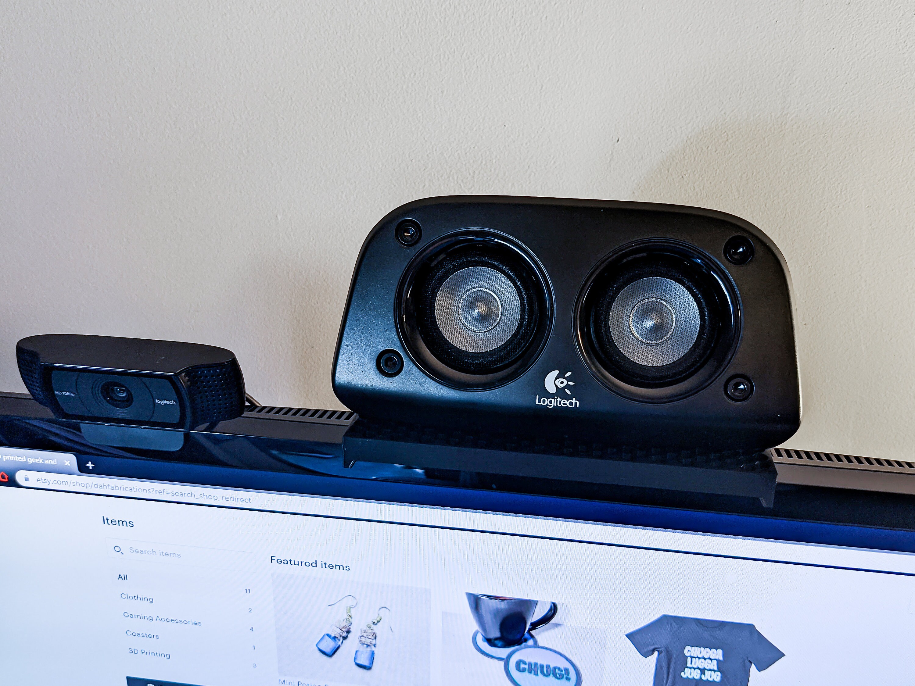 Modern Hexagon Pattern Monitor Shelf 3D Printed Center | Etsy