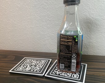 3d Printed Qr Code Coaster Set - Etsy