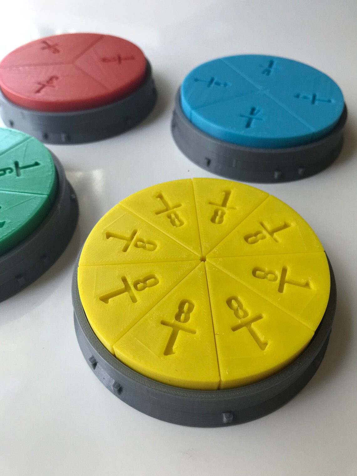 Math Game for Learning Fractions 3D Printed with Plastic | Etsy