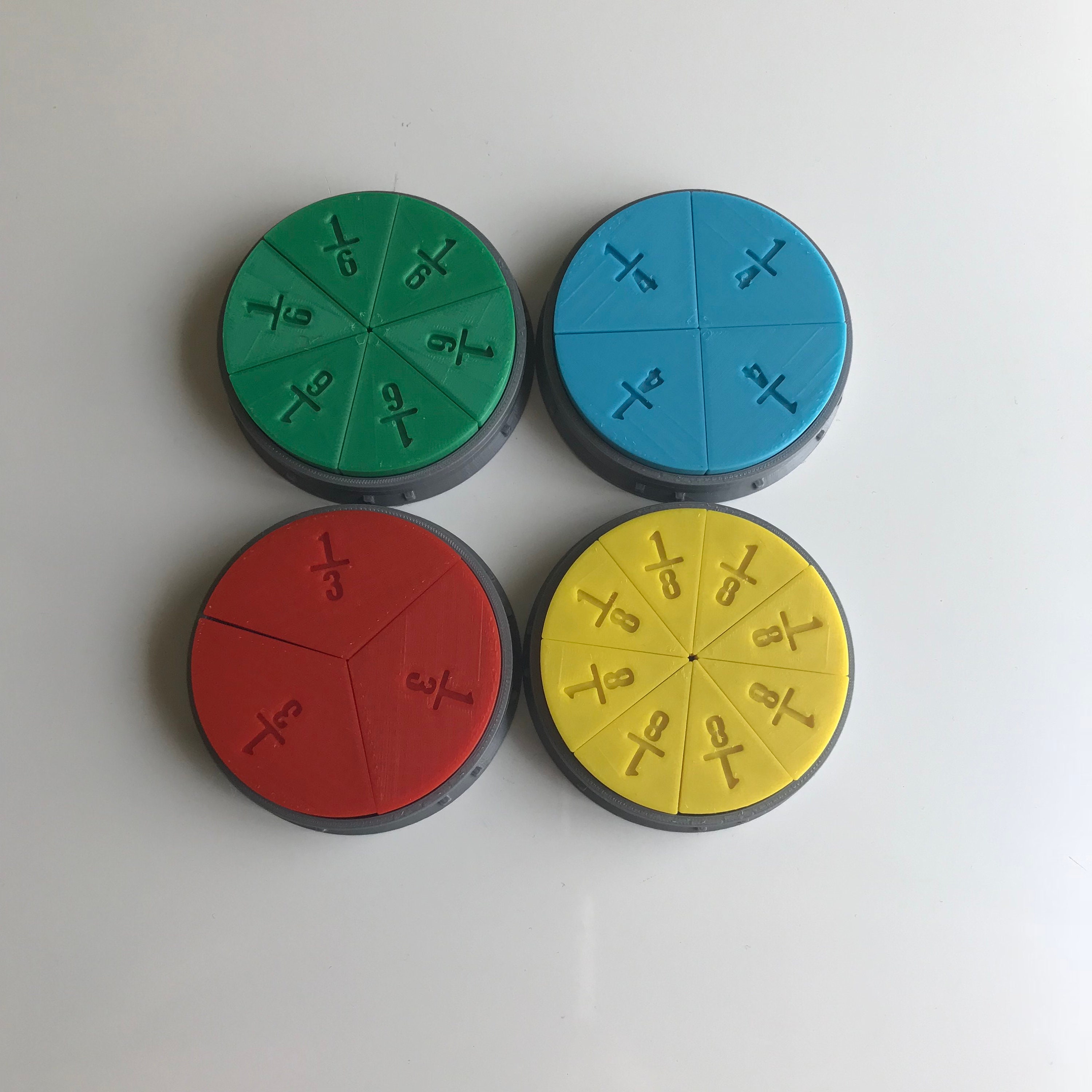 Math Game for Learning Fractions 3D Printed with Plastic | Etsy