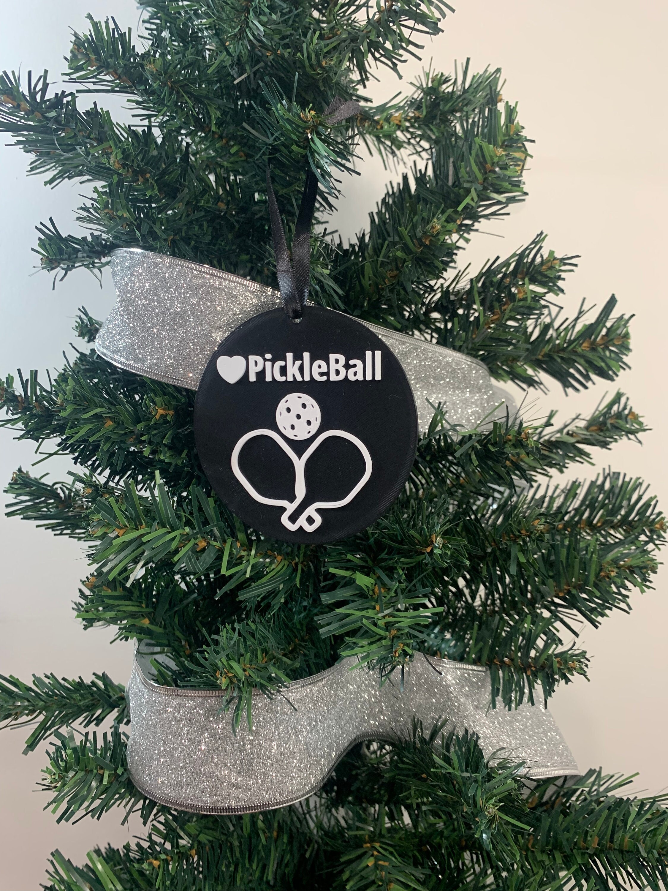 Heart Pickleball Christmas Ornament Designed & Sold By Tess Unspecified