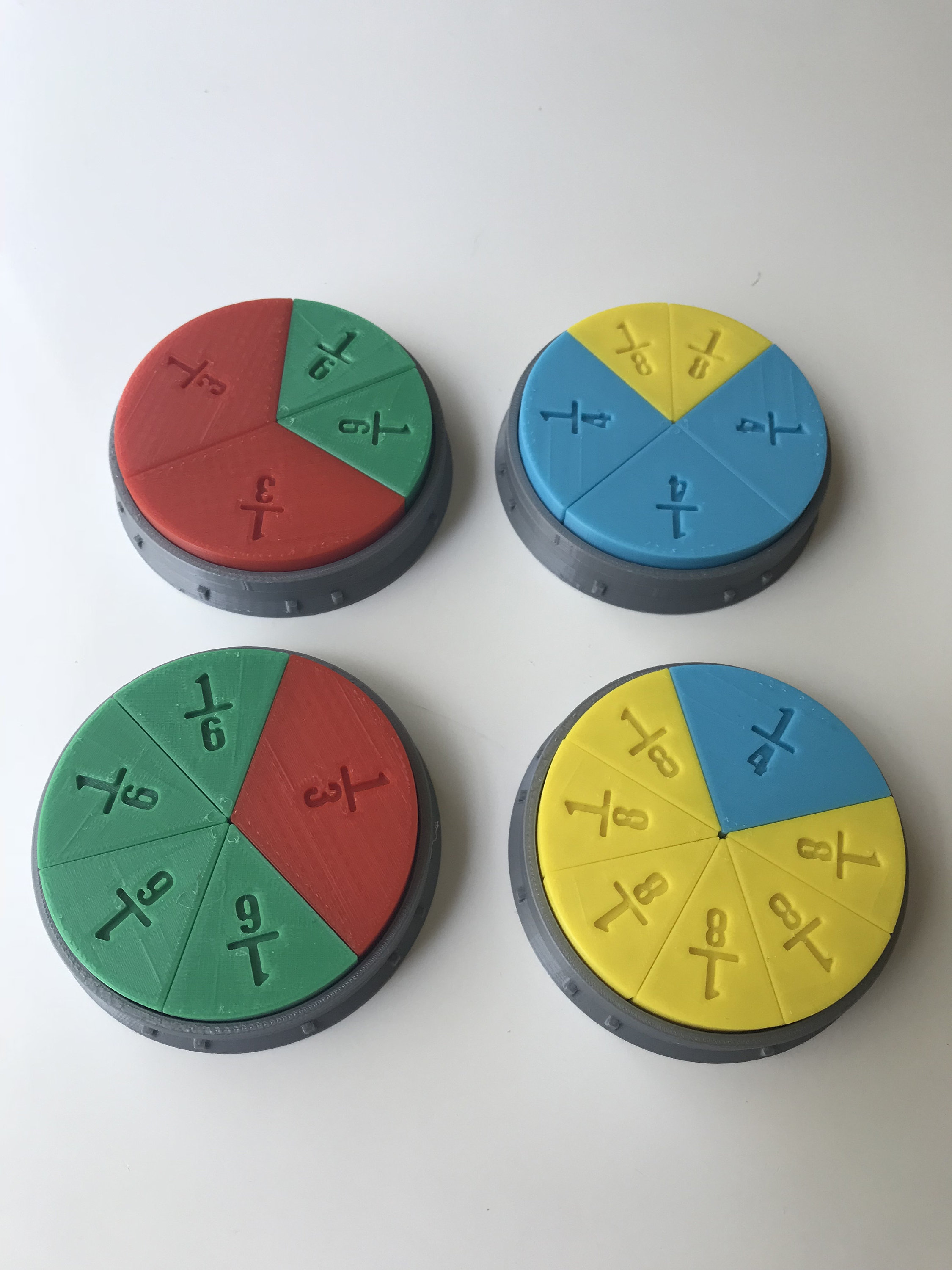 Math Game for Learning Fractions 3D Printed with Plastic | Etsy