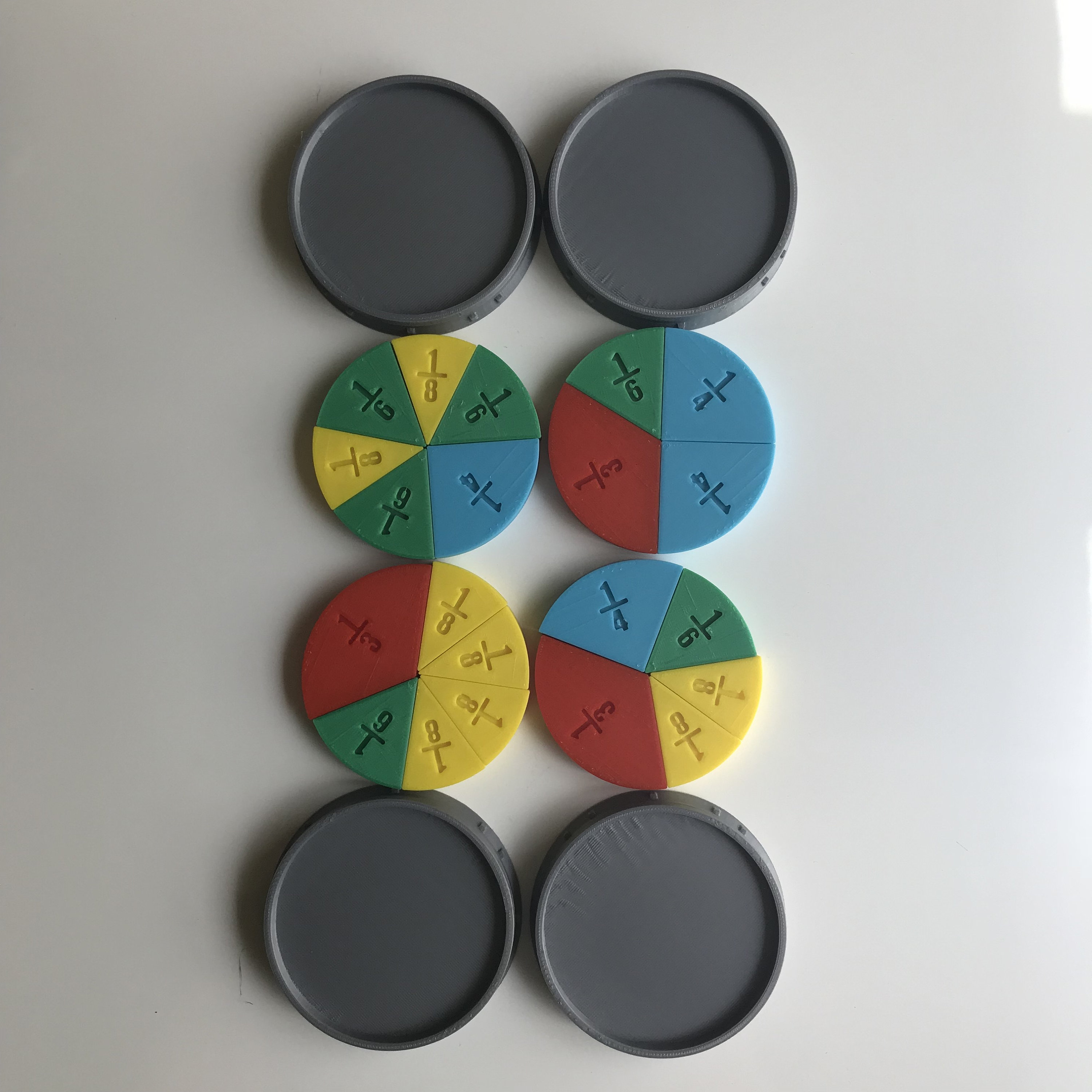Math Game for Learning Fractions 3D Printed with Plastic | Etsy