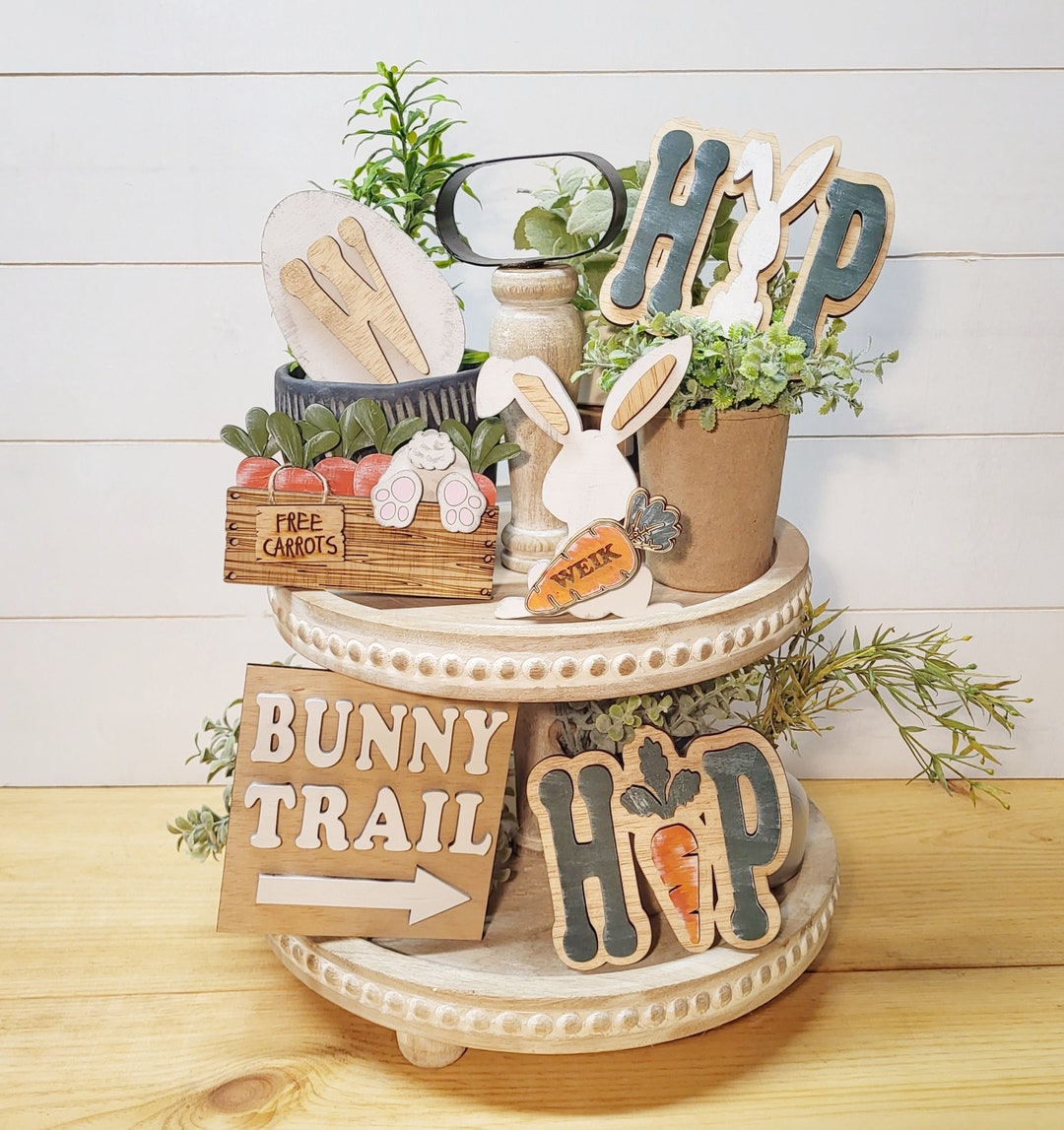 Easter Tiered Tray Sign Bundle / Easter Tier Tray Spring Decor - Etsy