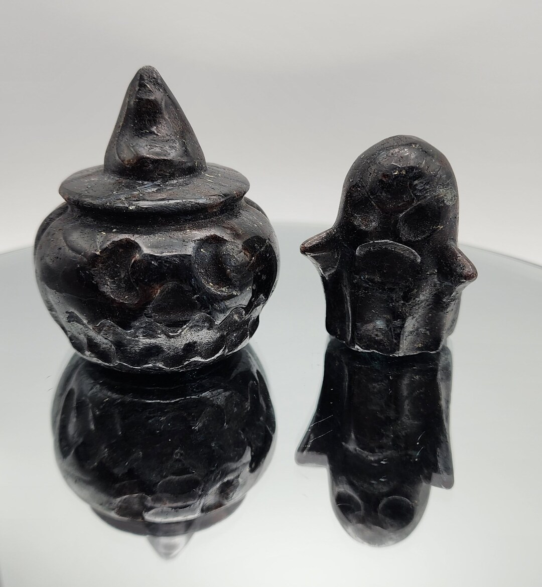 Firework Stone, Pumpkin and Ghost Set, Hand Carved Gemstone Fireworks ...