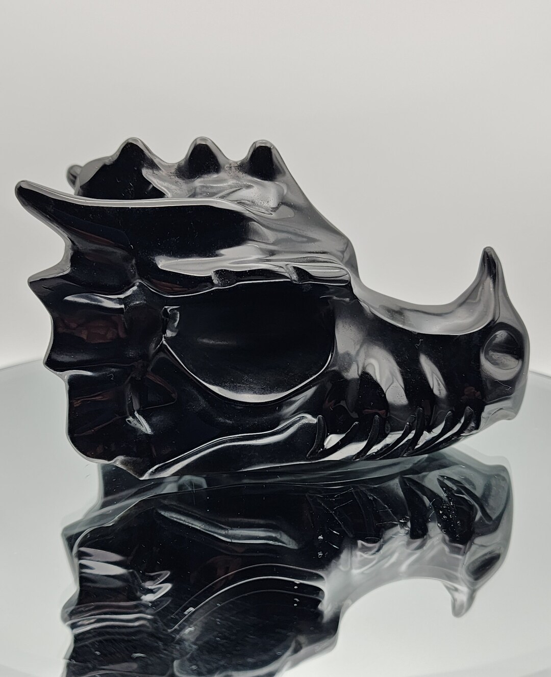 Black Obsidian Dragon Head Nice Detail, Dragon Head, Hand Carved ...