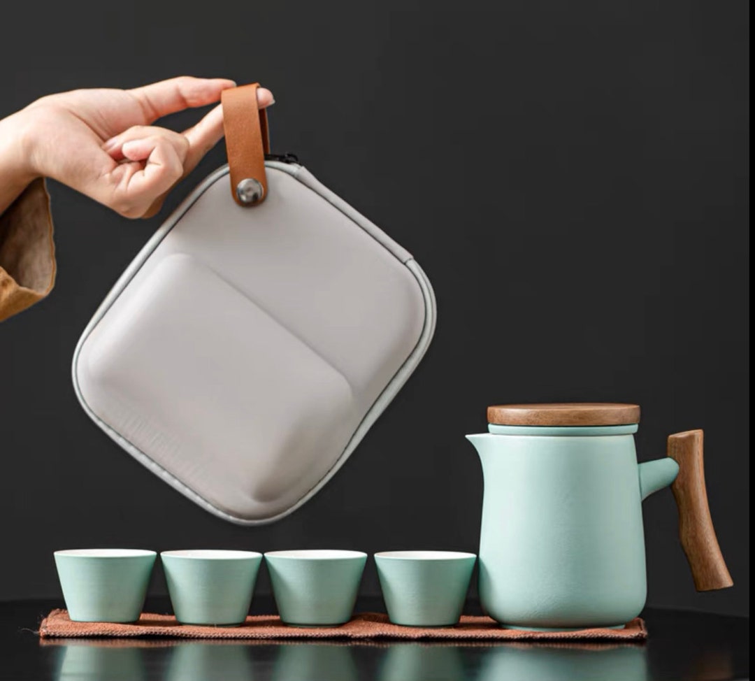 Travel Tea Set-ceramic Tea Pot Set With 4cups. - Etsy