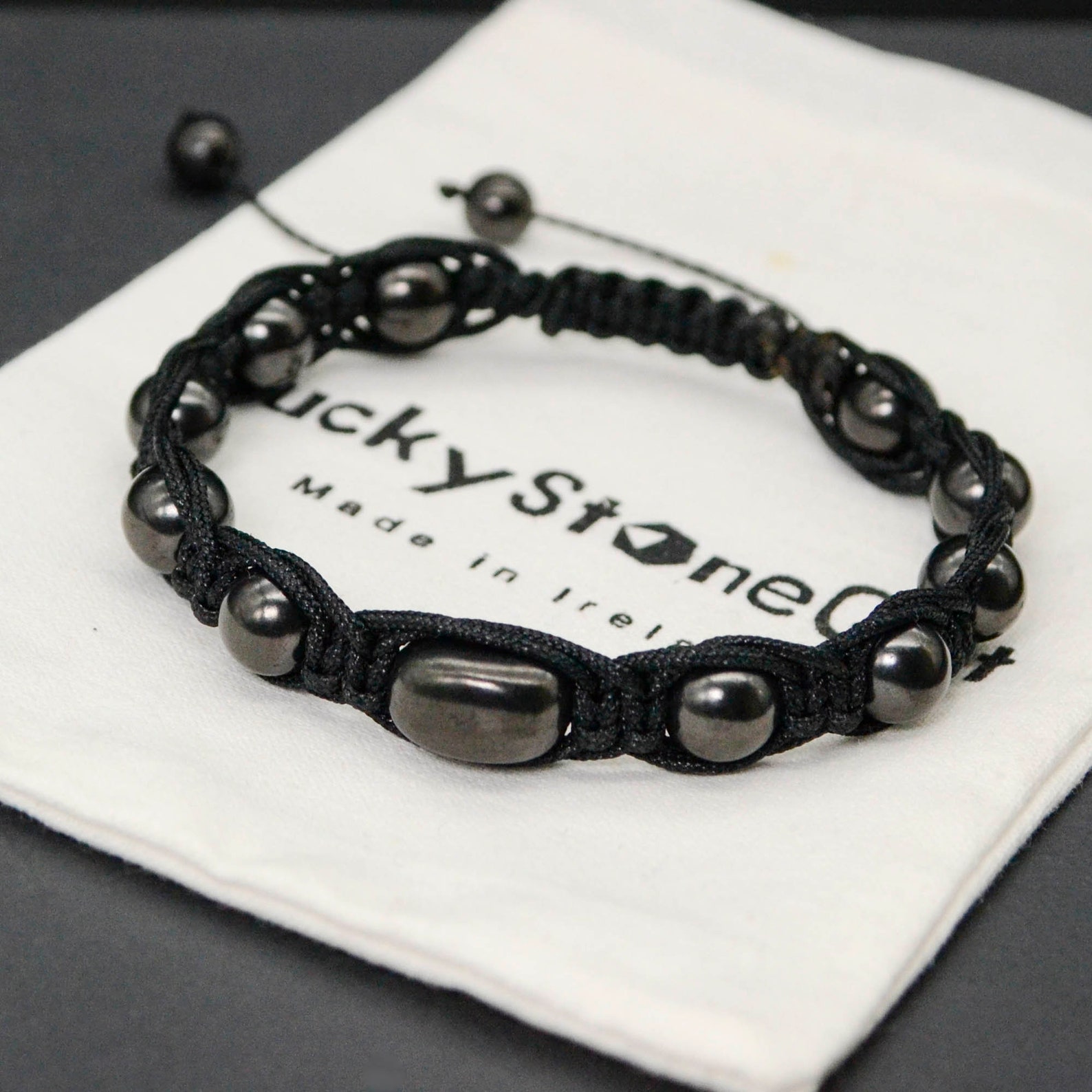 Shungite Bracelet for Men EMF 5g Protection Bracelet Adjustable Macrame ...
