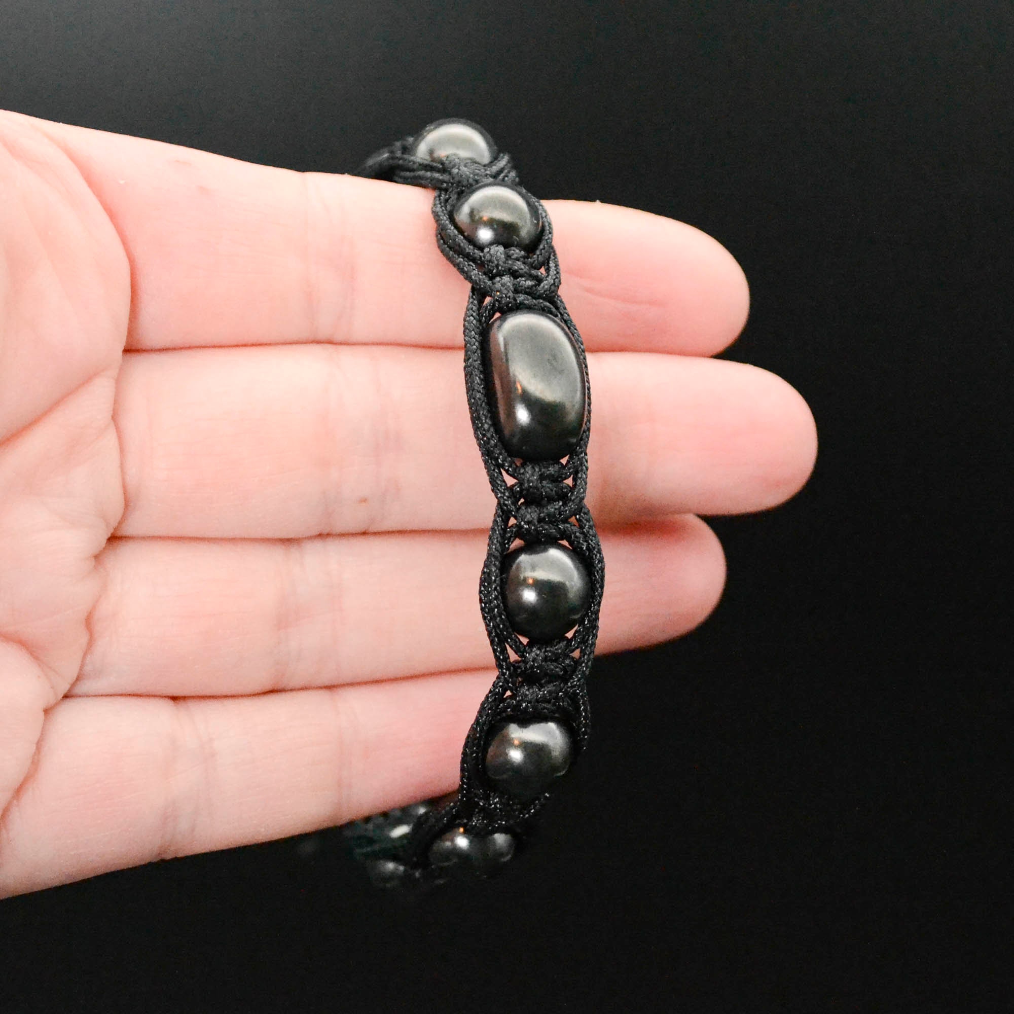Shungite Bracelet for Men EMF 5g Protection Bracelet Adjustable Macrame ...