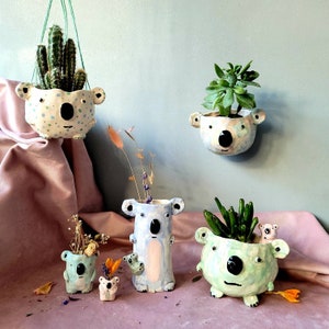 The Koala Bear Family Collection! Handmade Ceramic Hanging Plant Pot ...