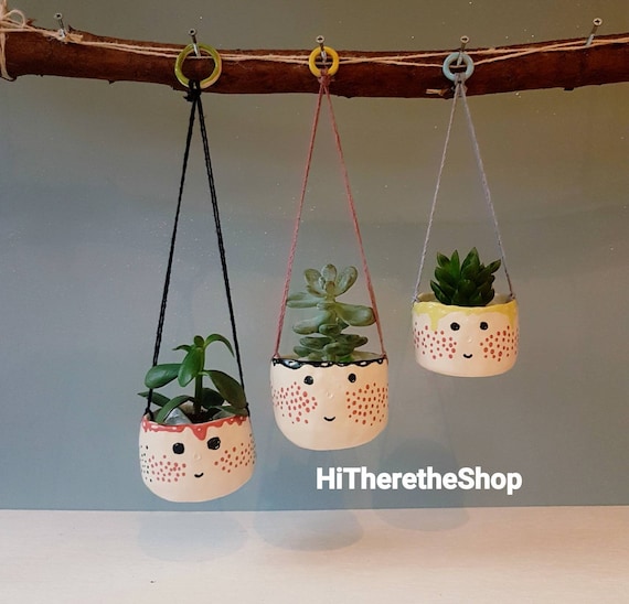 The Spotty Dotty Face Collection Handmade Ceramic Plant Pot | Etsy