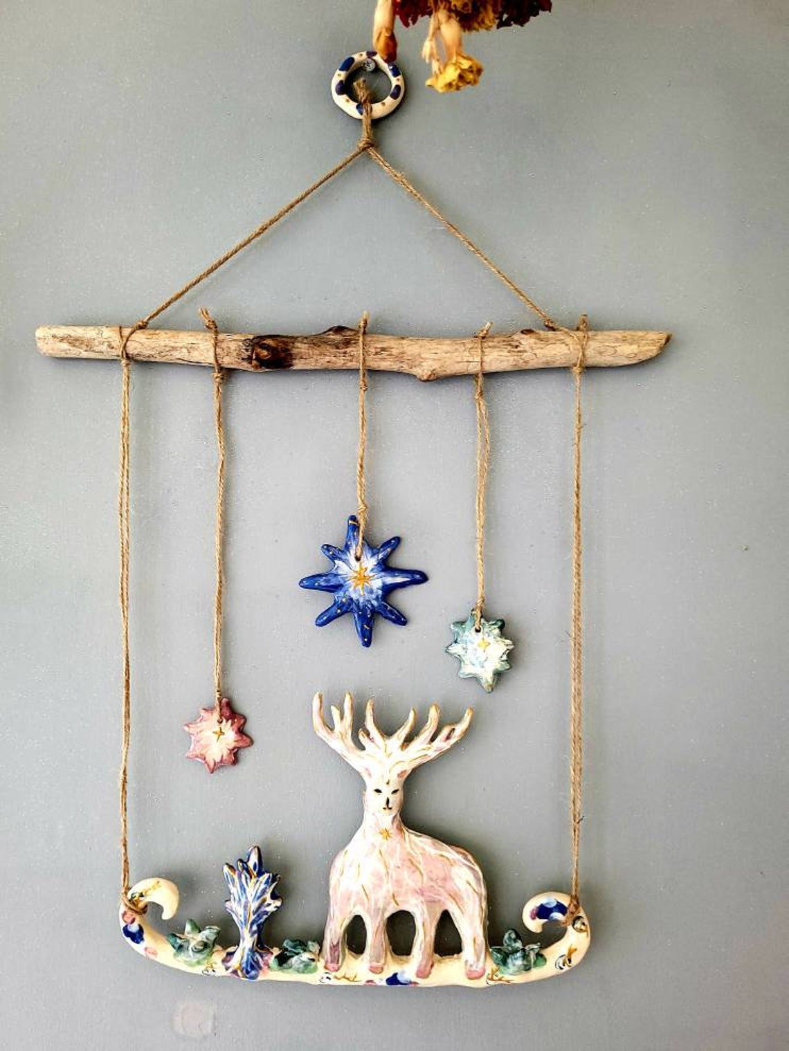 The Majestic White Stag! Handmade Ceramic Wall Hanging. God, Purity ...