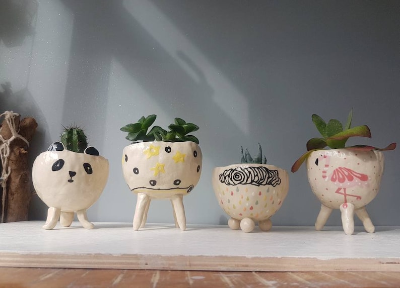 The Very Fun Collection Ceramic handmade succulent pot | Etsy