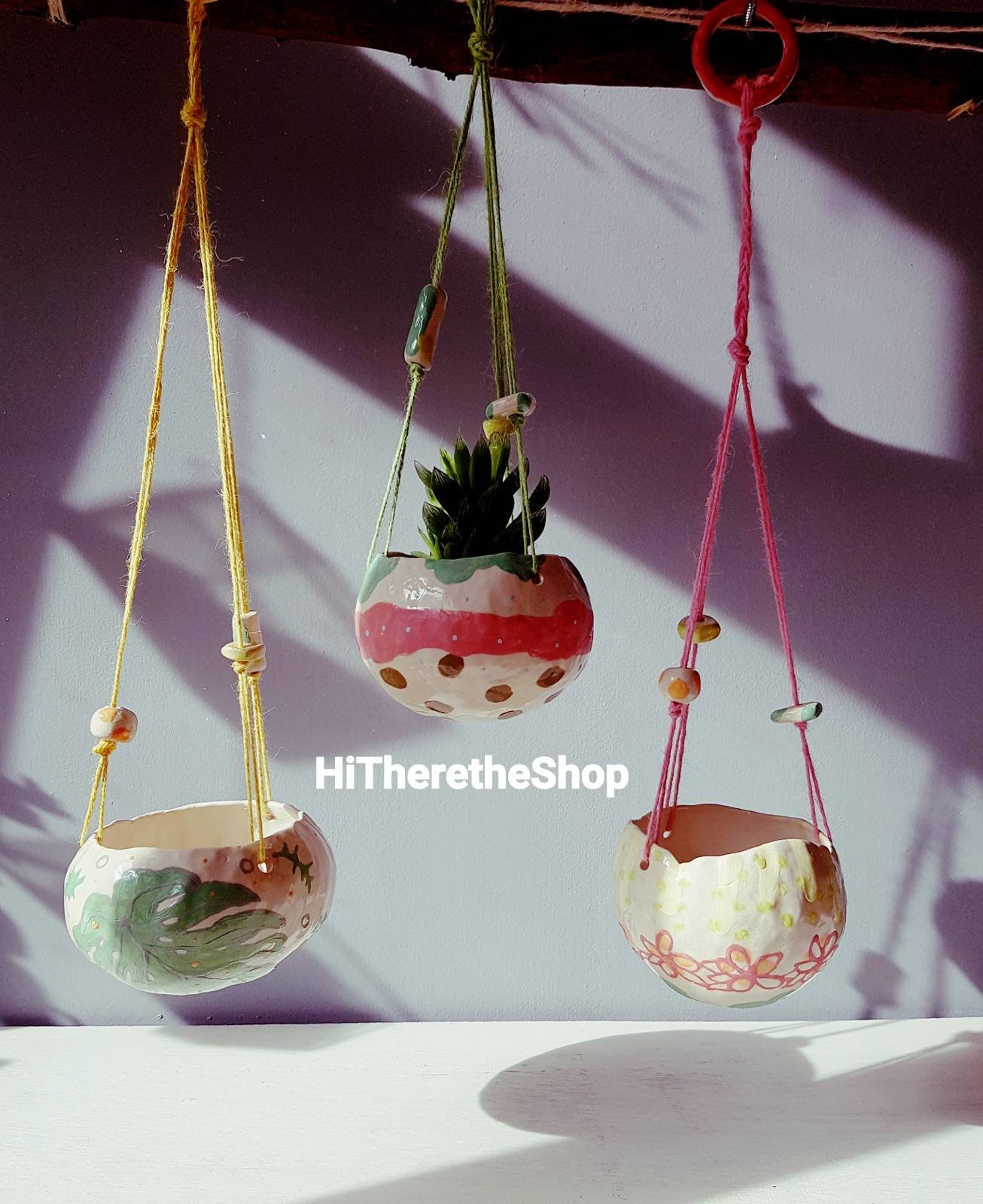 The Botanic Collection Handmade Ceramic Hanging Planter | Etsy UK