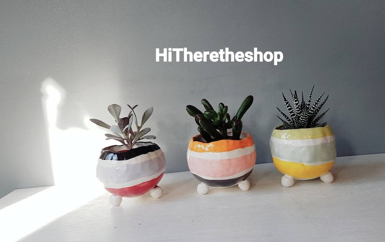 The Rainbow Candy Collection 2 - Handmade Ceramic Planter, Succulent ...