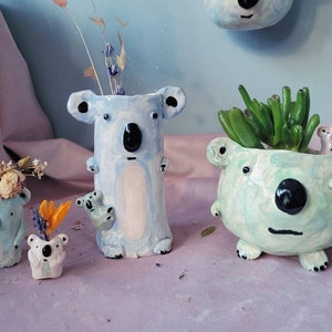 The Koala Bear Family Collection! Handmade Ceramic Hanging Plant Pot ...