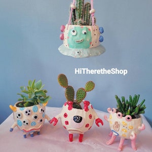 The Space Monster Alien Collection! Handmade Ceramic Plant Pot, Indoor ...