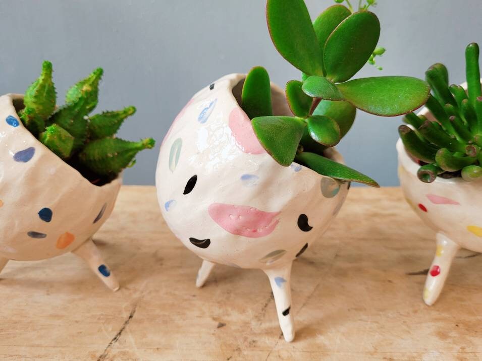 The Wonky Pot Collection 2 Handmade ceramic succulent pot | Etsy