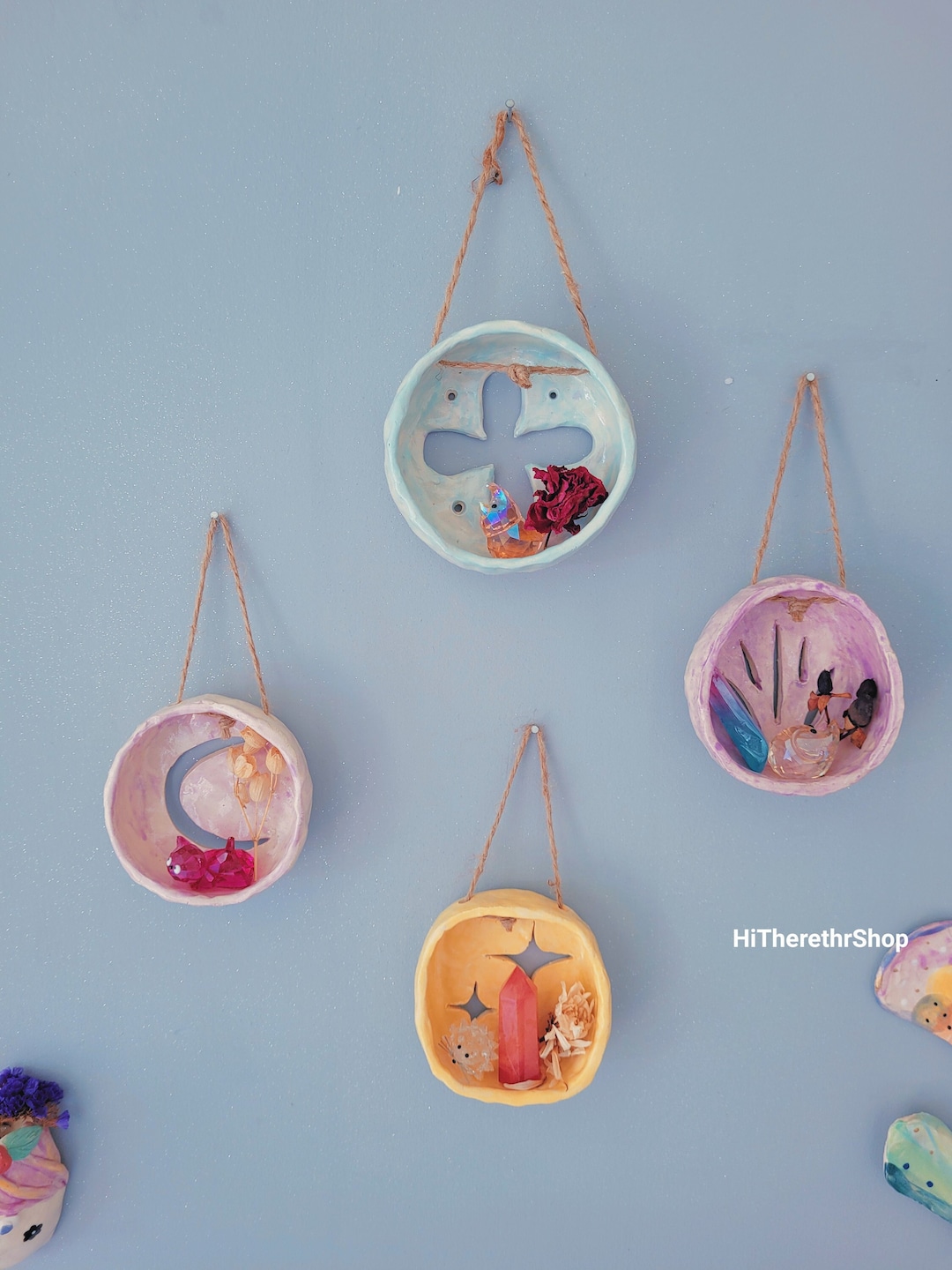 The Magic Runes Wall Hanging Shelf - Handmade Ceramic Wall Hanging ...