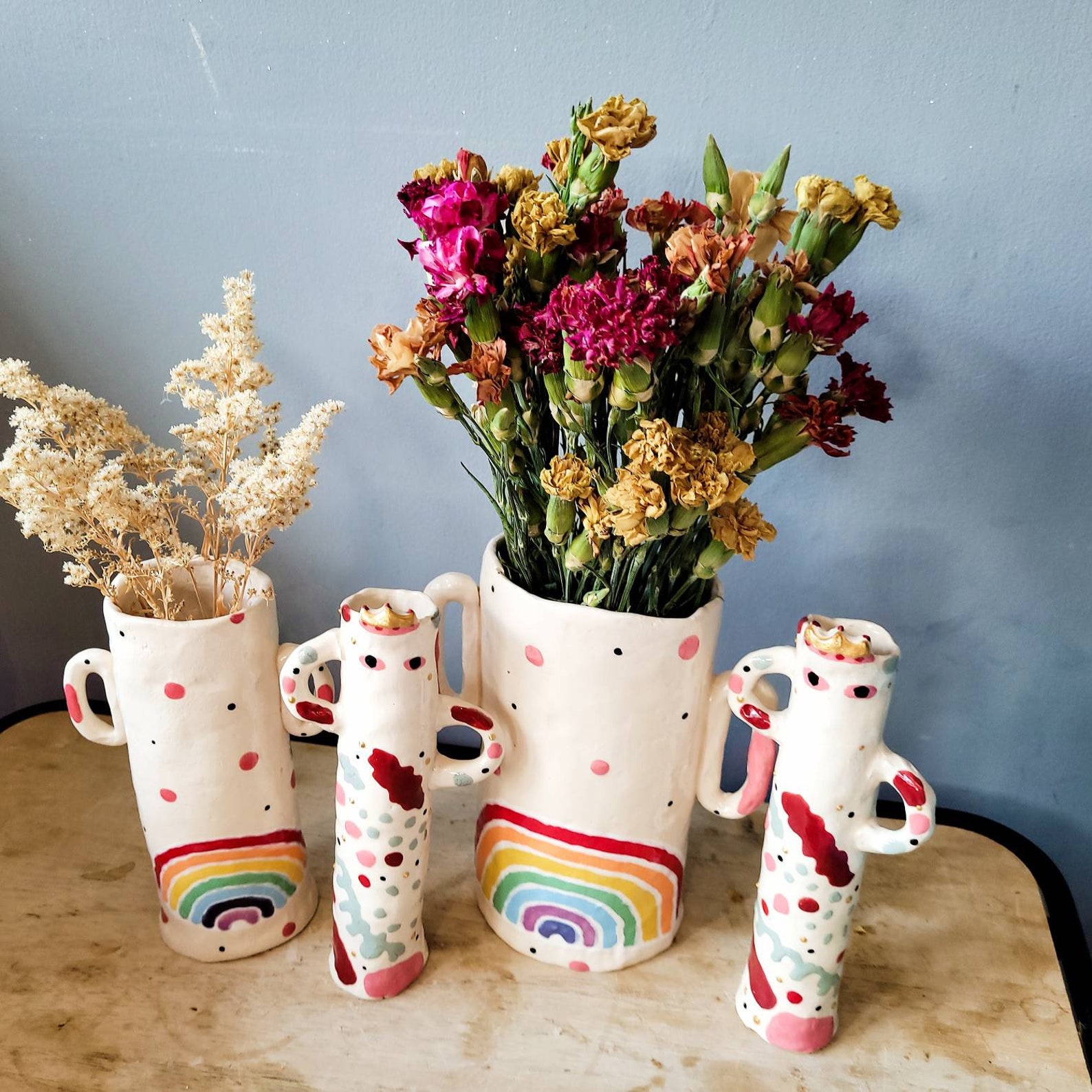 The Rainbow Vase. Handmade Ceramic Vase. Unique Gift Idea. Pottery ...