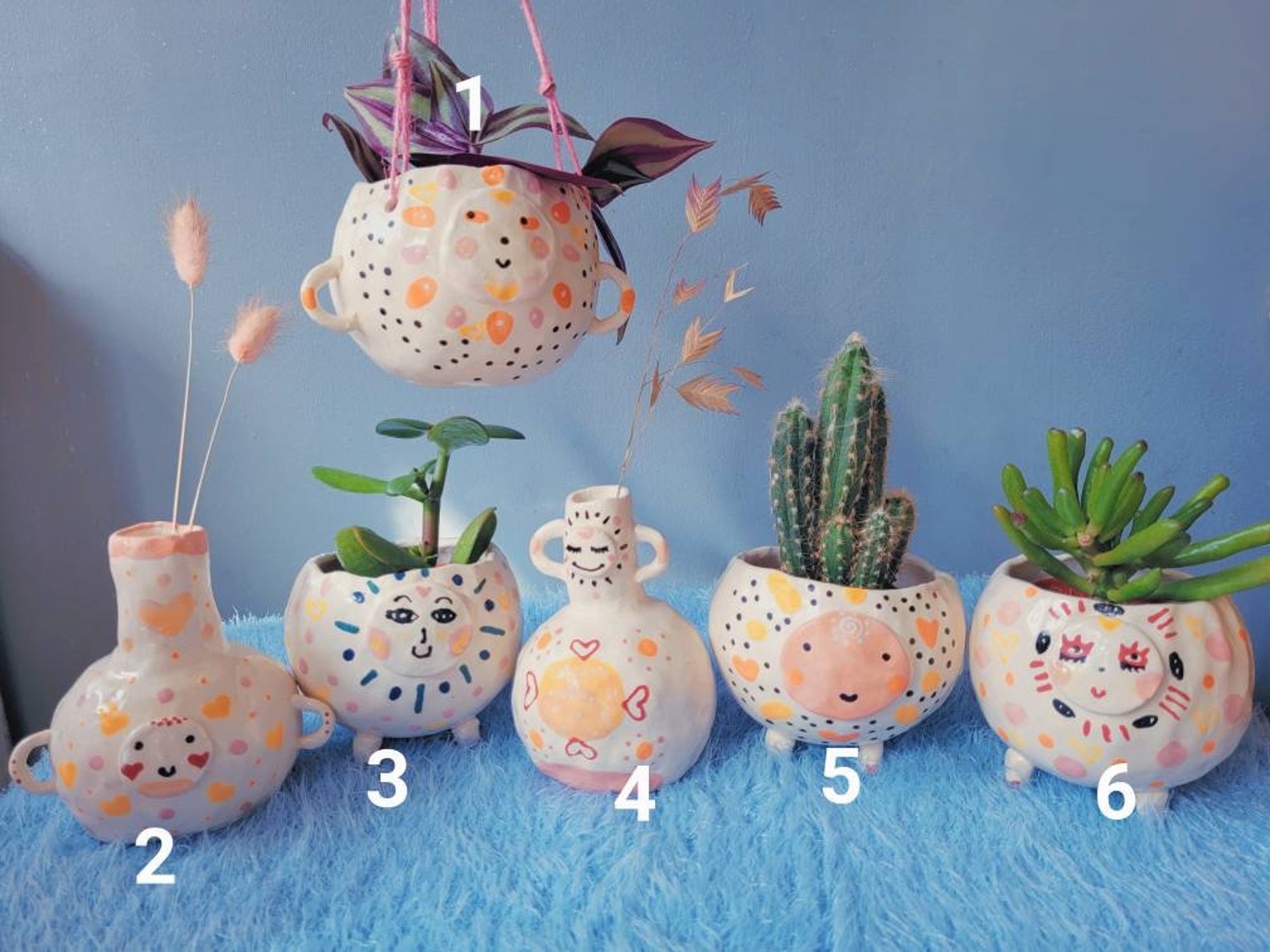 The Sun Babes Collection! Handmade Ceramic Hanging Plant Pot, Succulent ...
