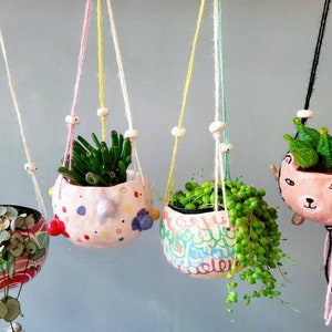 The Lush Pots Collection - Handmade Ceramic Hanging Planters, Succulent ...