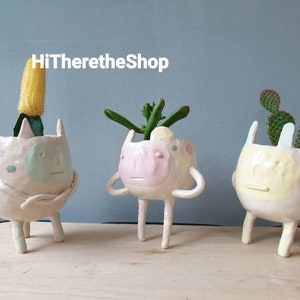 The Grumpopuff Collection - Handmade Ceramic Succulent Cactus Pot ...