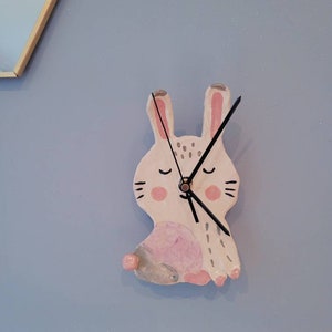 Handmade Ceramic Rabbit Clock: Quirky Wall Decor - Etsy