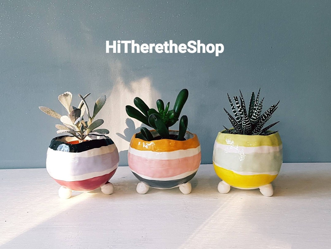 The Rainbow Candy Collection 2 - Handmade Ceramic Planter, Succulent ...