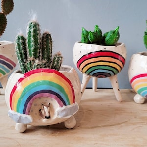 The Rainbow Pot Collection 2! Ceramic, Handmade Planter, Succulent Pot ...