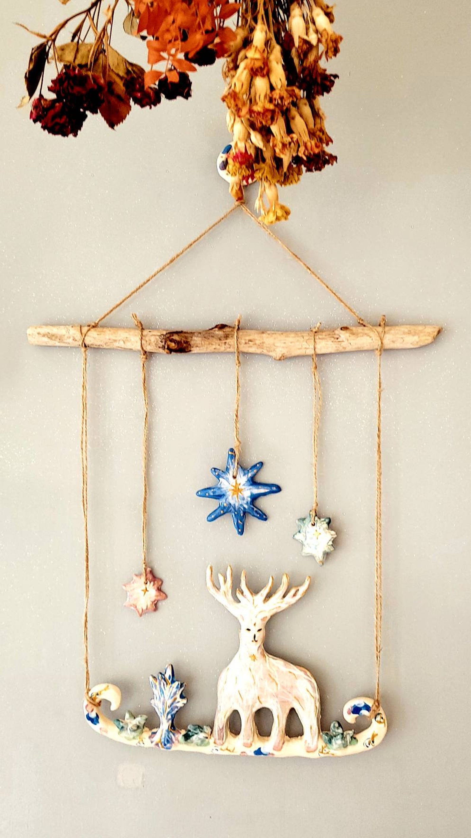 The Majestic White Stag! Handmade Ceramic Wall Hanging. God, Purity ...