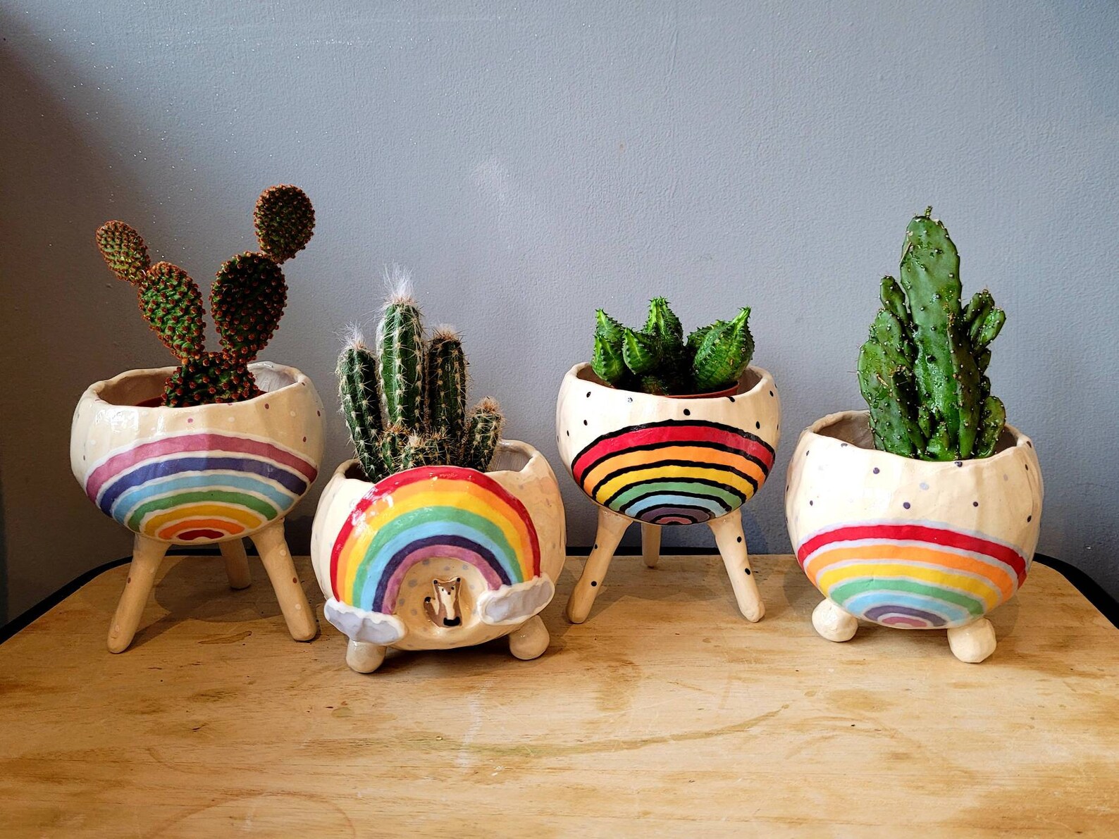 The Rainbow Pot Collection 2 Ceramic Handmade Planter - Etsy UK
