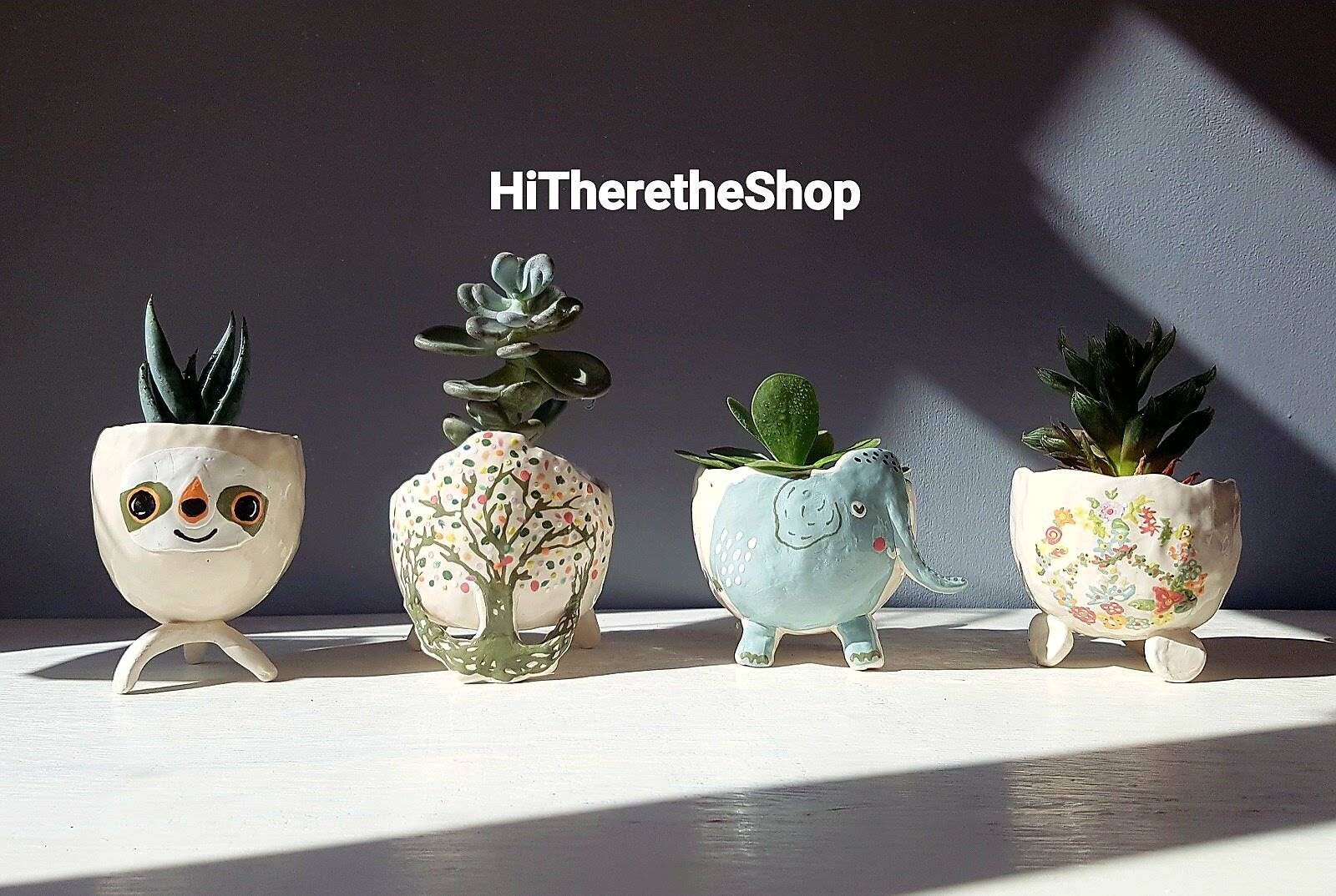 The Very Fun Collection 3 Handmade Ceramic Plant Pot | Etsy