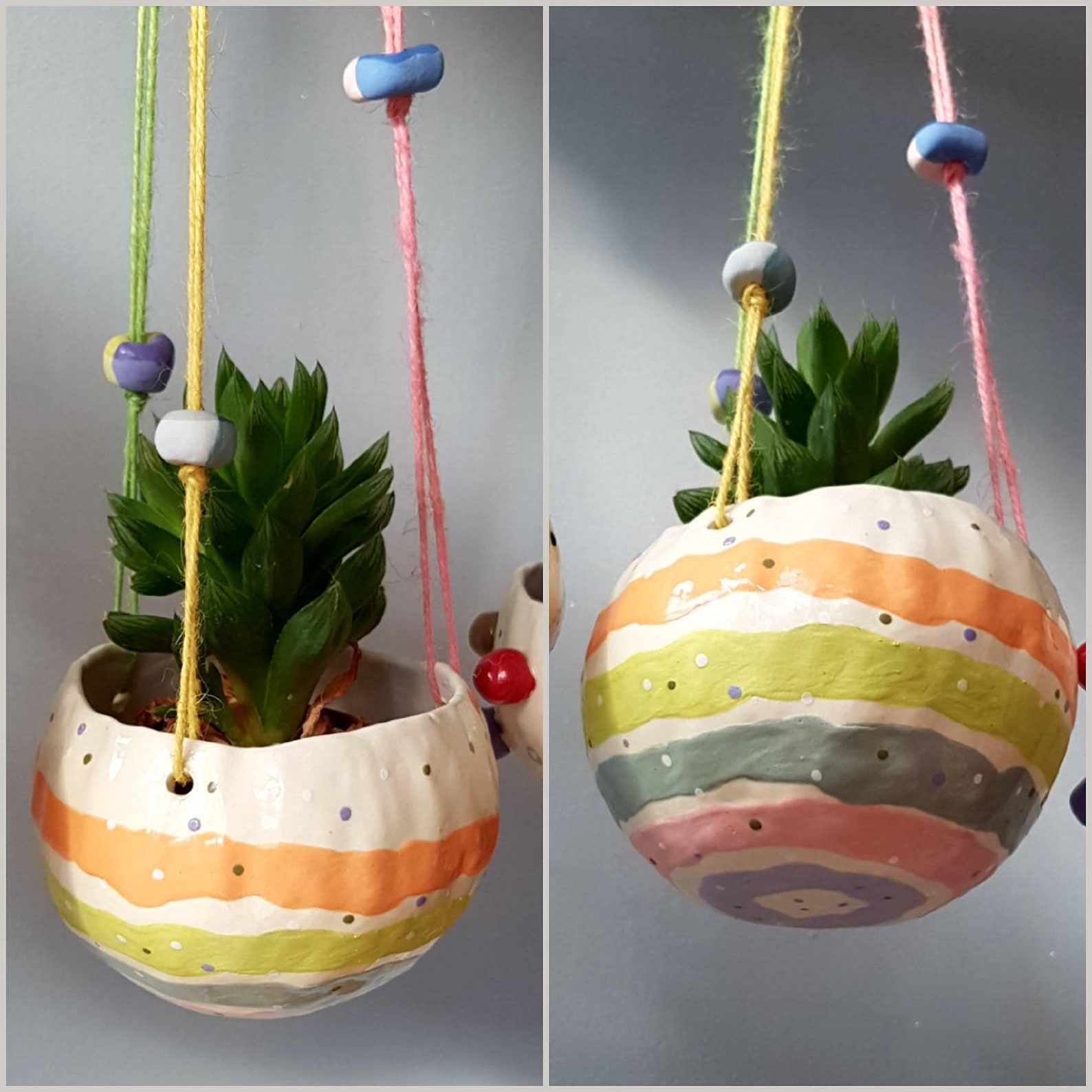 The Random Pots Collection Handmade Ceramic Hanging - Etsy