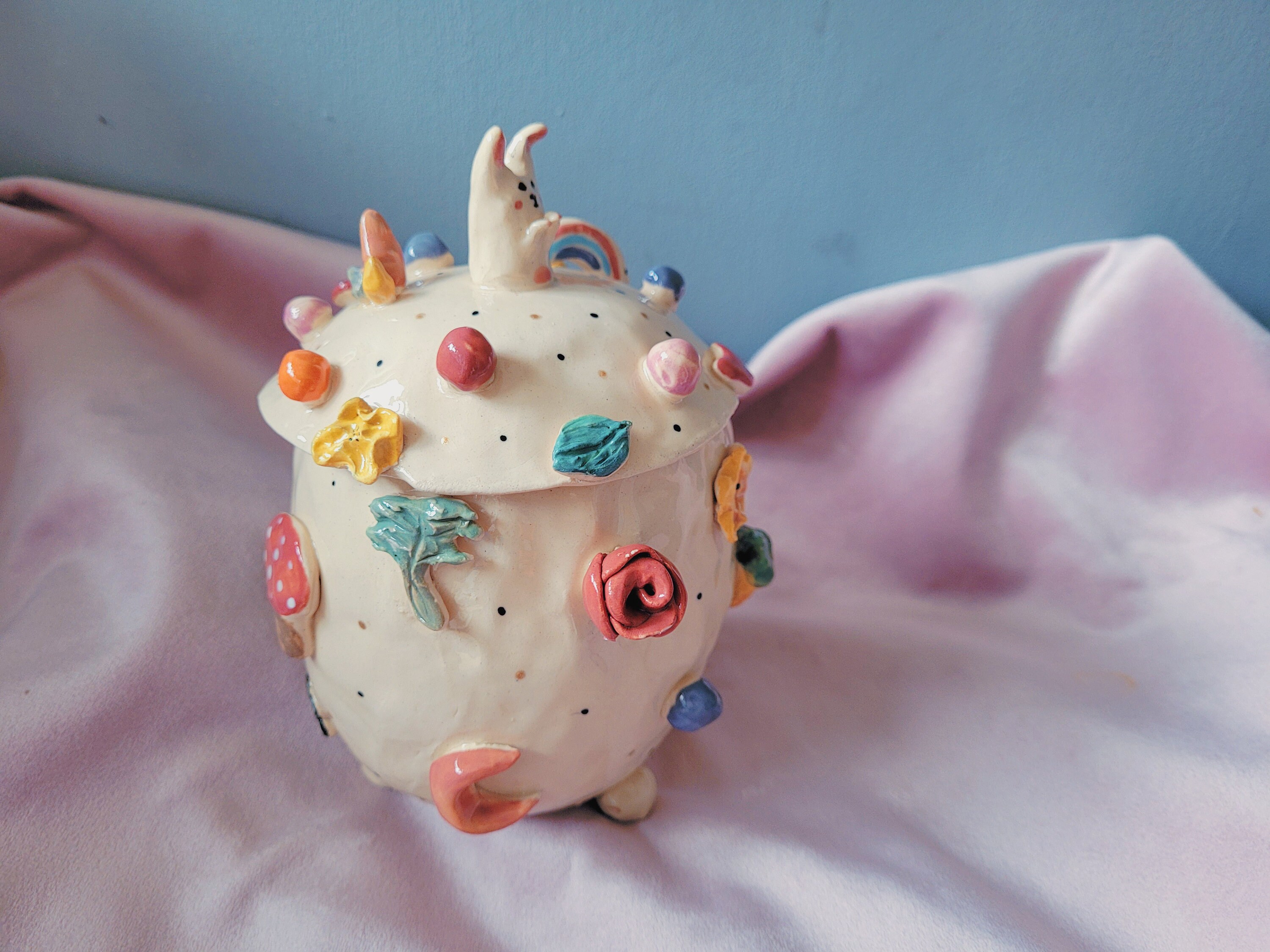 The Whimsical Jar of Bunny Secrets! Special Jar. Rose Mushroom Flower ...
