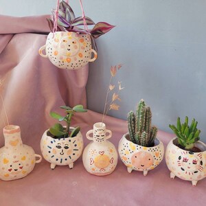 The Sun Babes Collection! Handmade Ceramic Hanging Plant Pot, Succulent ...