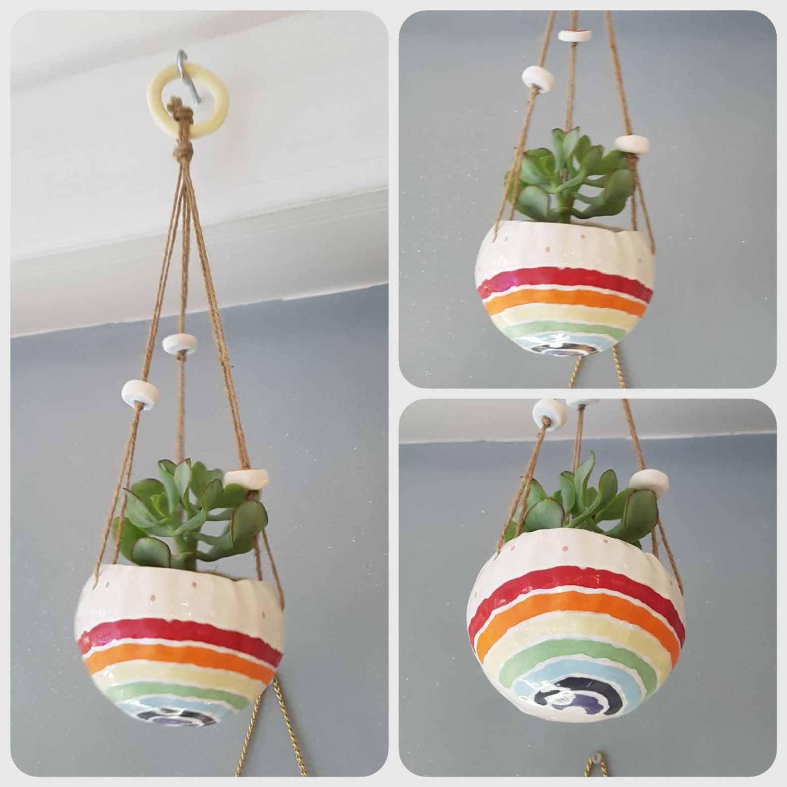 The Rainbow Pot Collection Ceramic Handmade Succulent Pot | Etsy