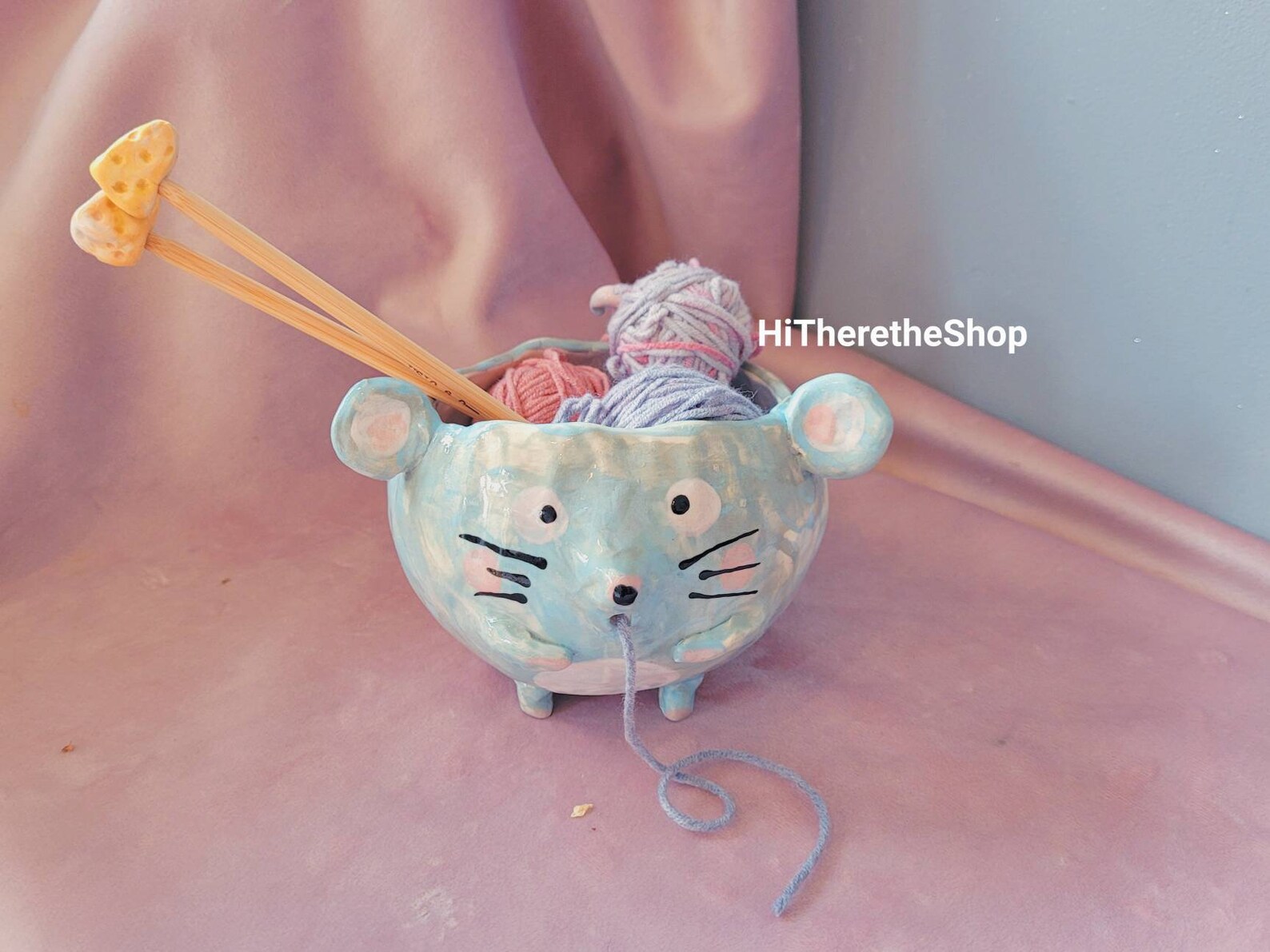The Mouse & Cheese Yarn Bowl Handmade Ceramic Yarn Bowl. - Etsy